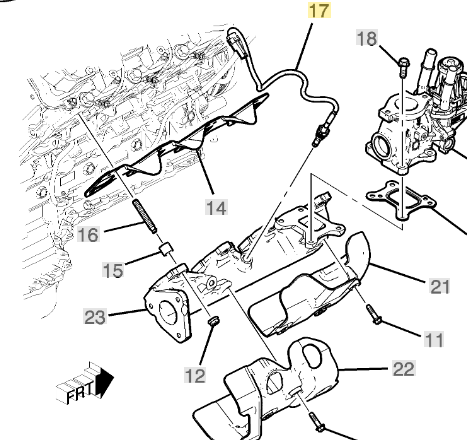 L5P Exhaust Gas Recirculation Temperature Sensor 1 "EGRT Sensor 1" 201 ...